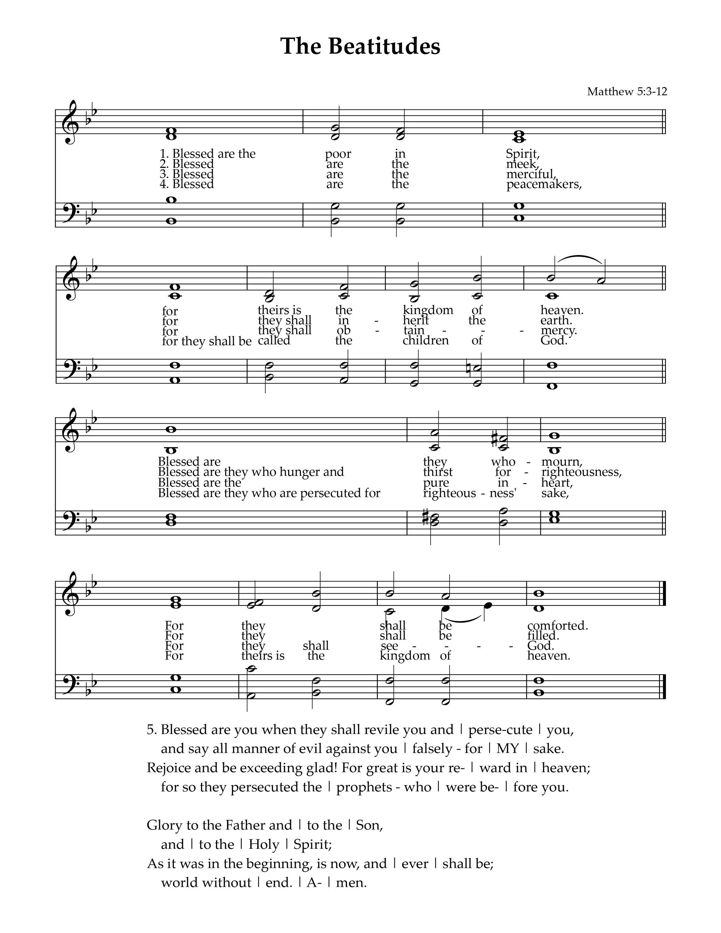 The Beatitudes - Chant — Reformation Covenant Church