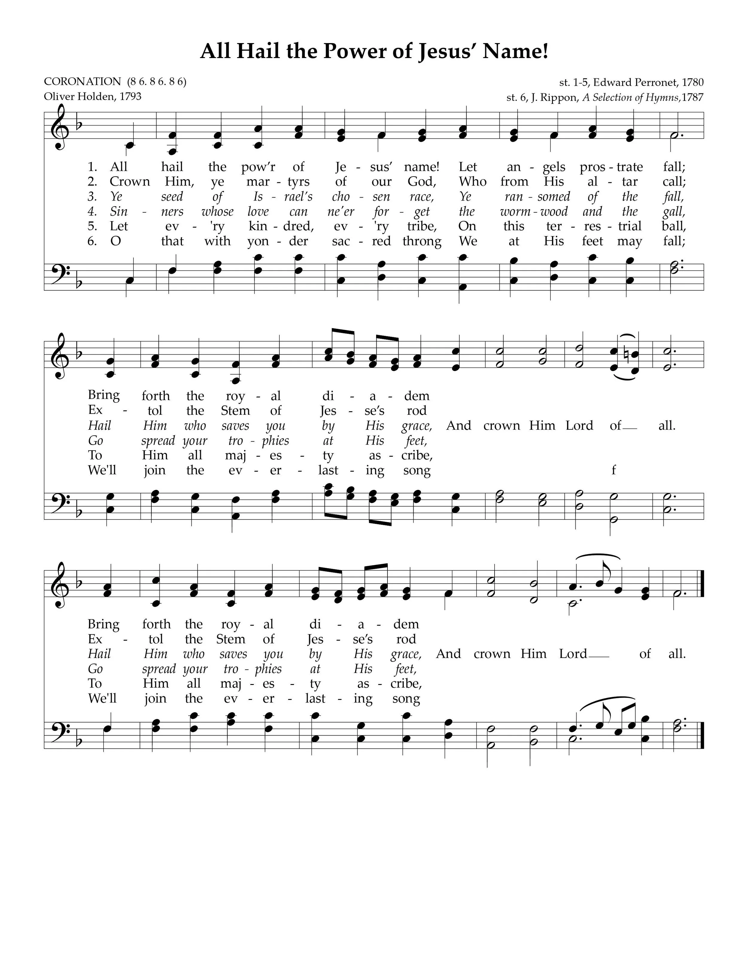 All Hail the Power of Jesus Name! — Reformation Covenant Church