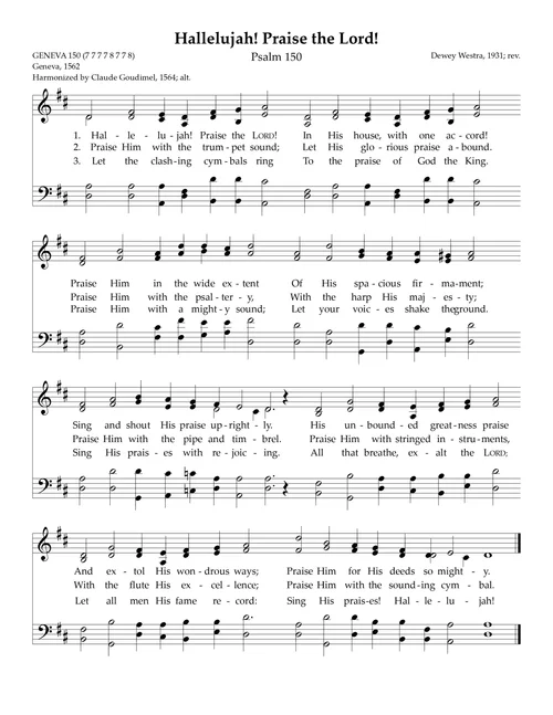 Psalm 150 – Hallelujah! Praise the Lord! — Reformation Covenant Church
