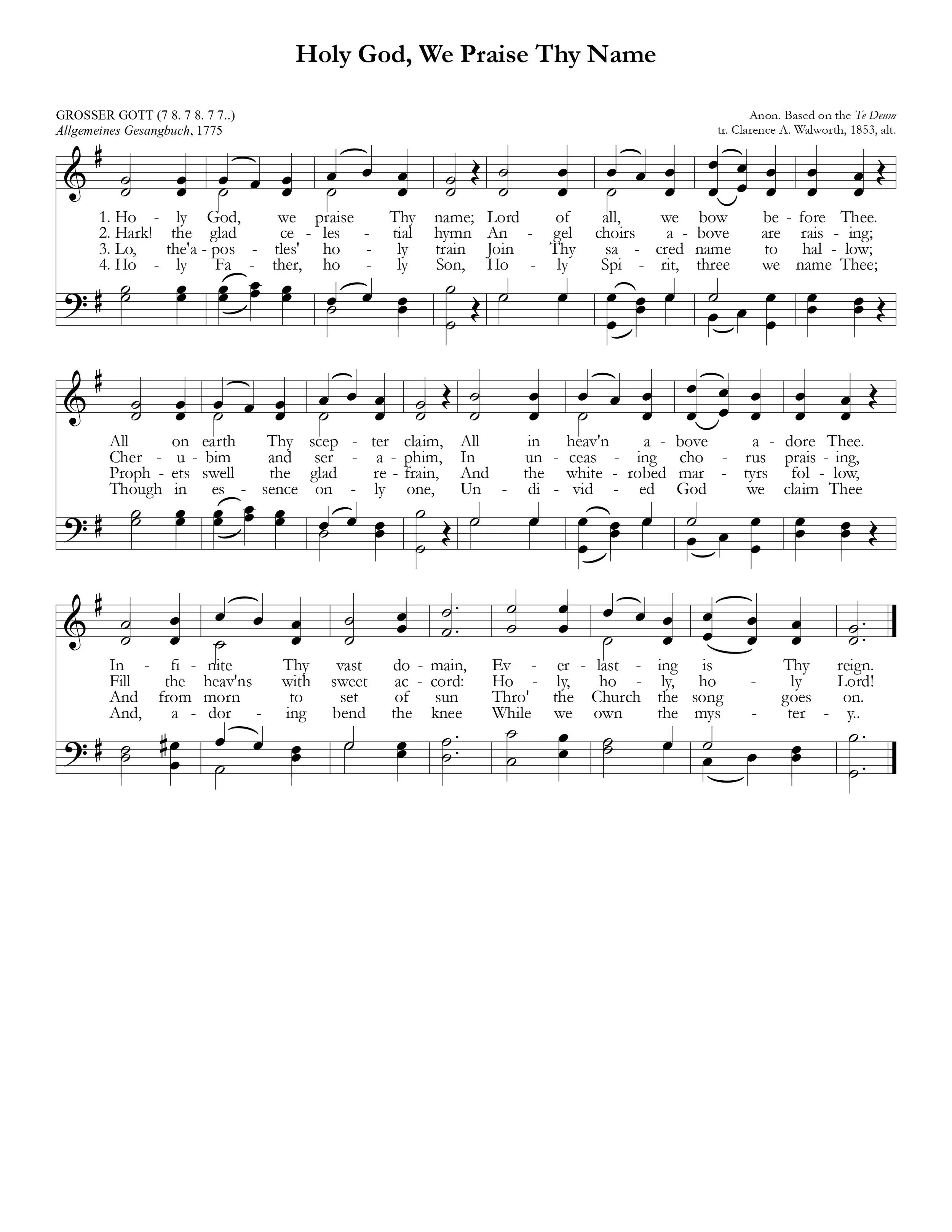 Holy God, We Praise Thy Name — Reformation Covenant Church