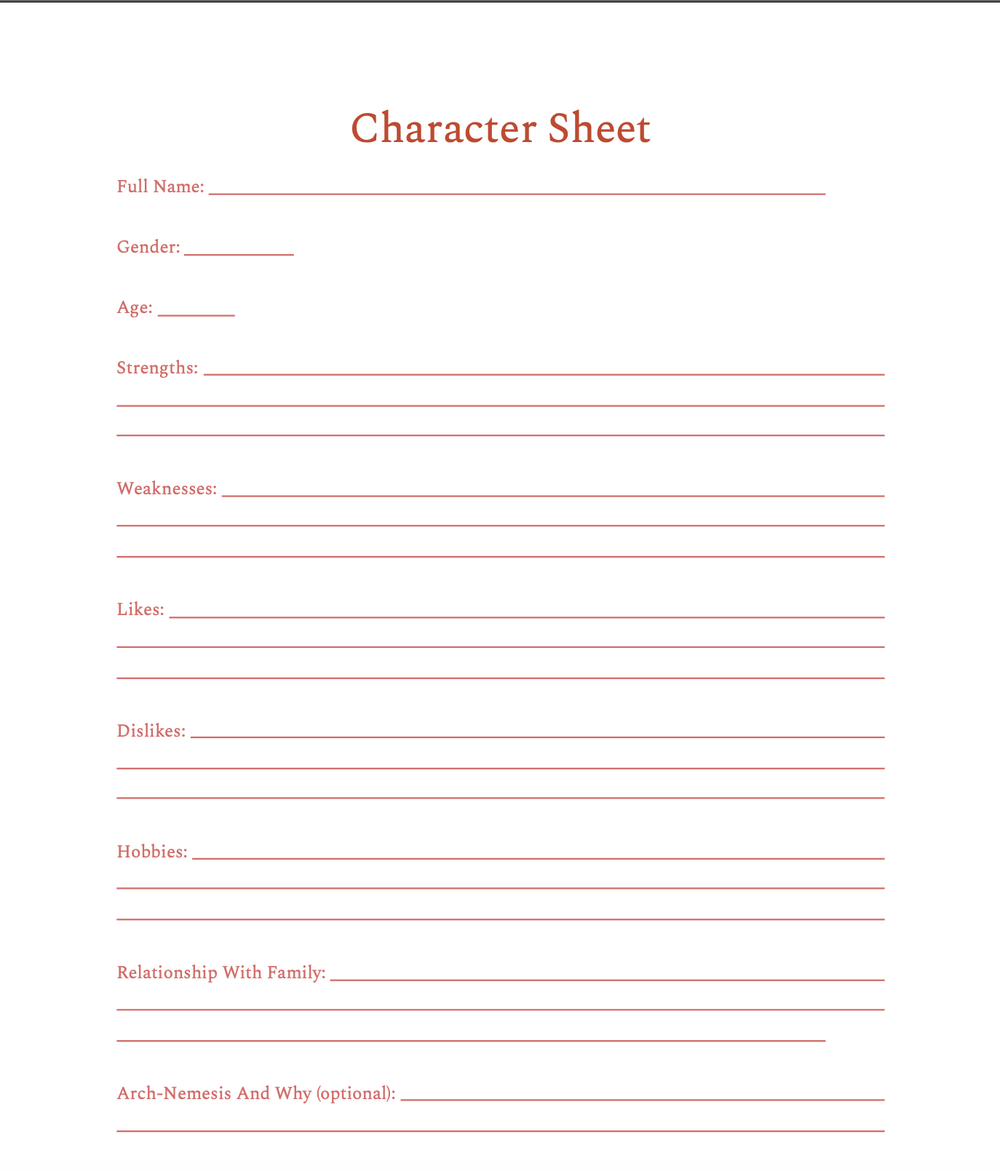 Character Development — TheInkPotClub.com