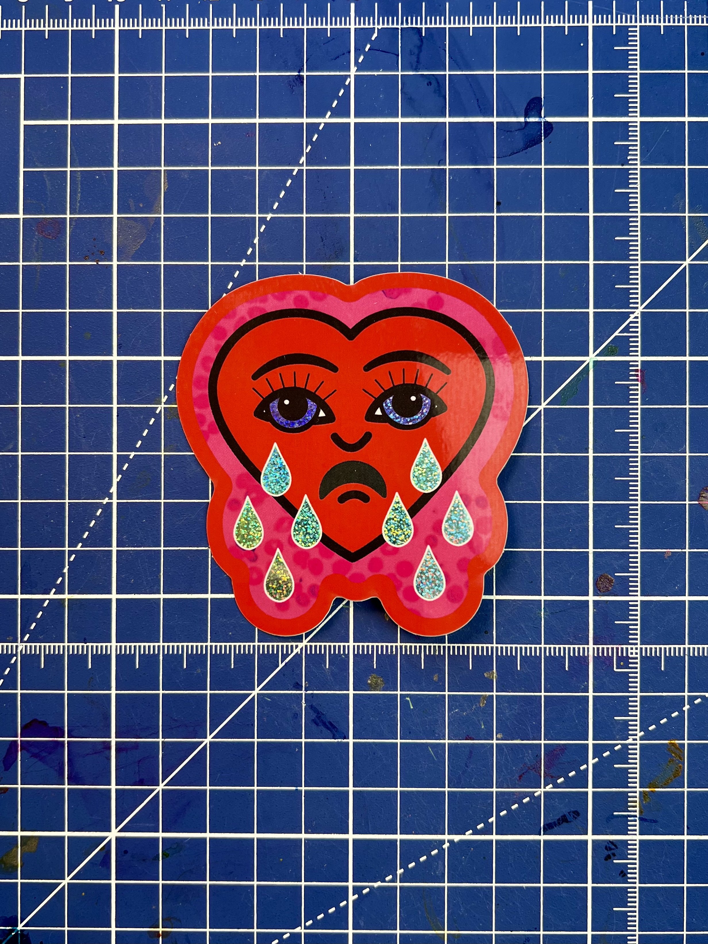 Crying Heart Sticker — Kabouter Creative