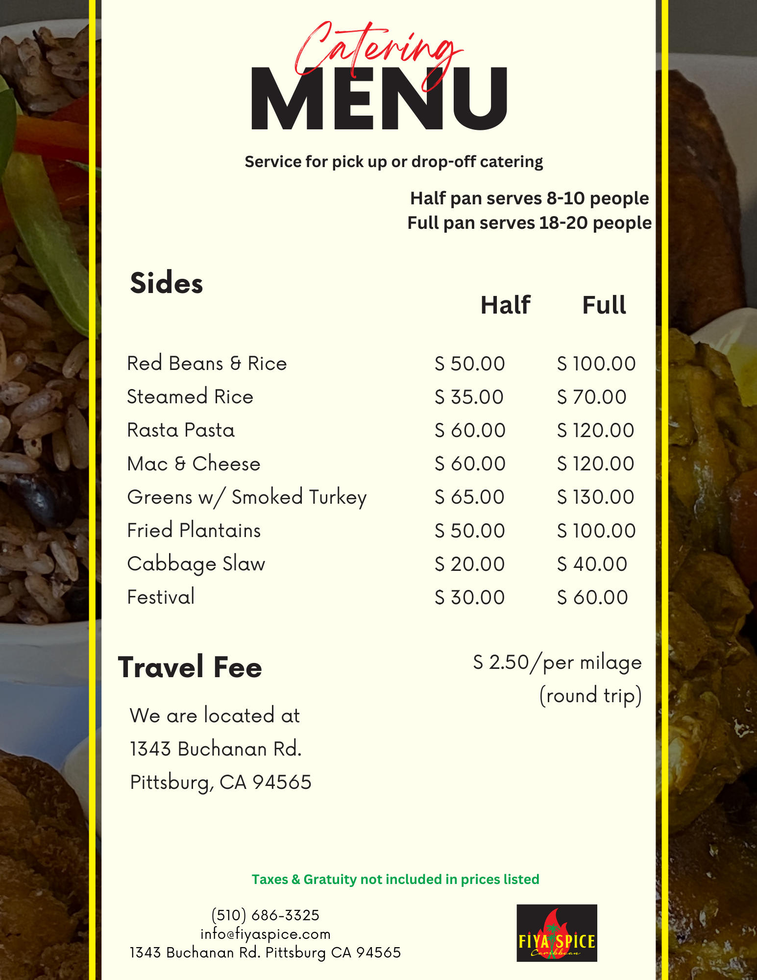 Menu — Fiya Spice Caribbean