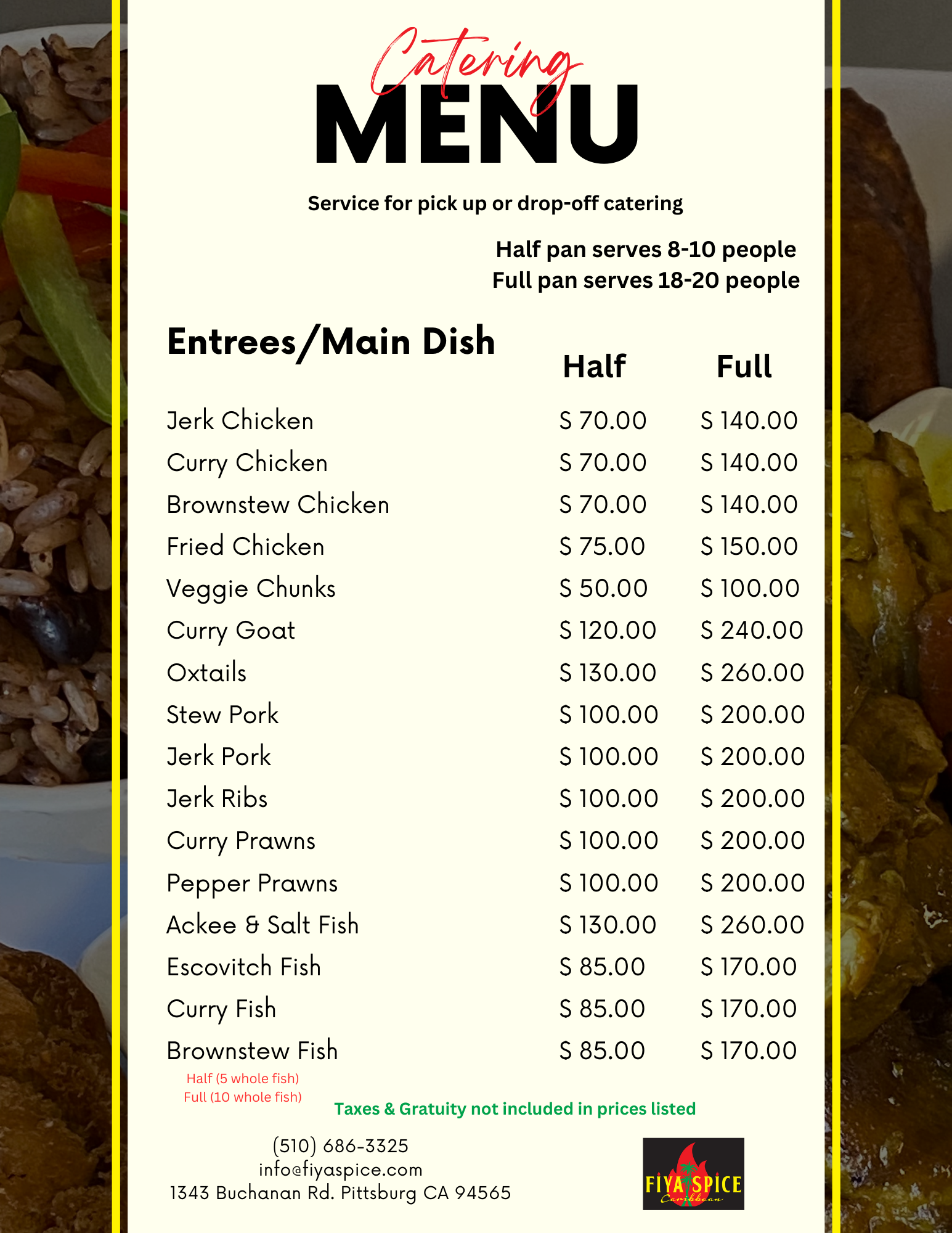 Menu — Fiya Spice Caribbean