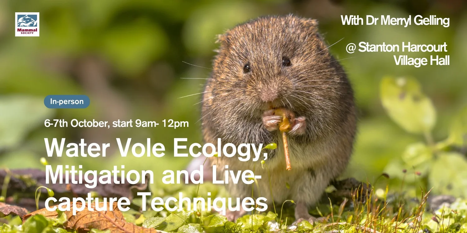 Water Vole Ecology, Mitigation and Live Capture Techniques — Mammal Society