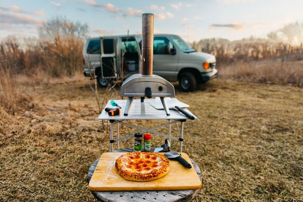 Van Camping And Cooking Wood Fired Pizza In Our Ooni Pizza Oven