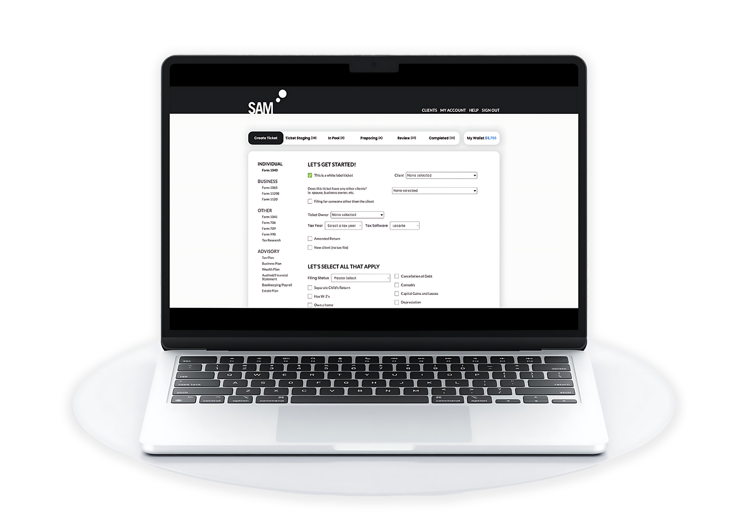 SAM: On-demand tax prep and advisory services for CPA firms