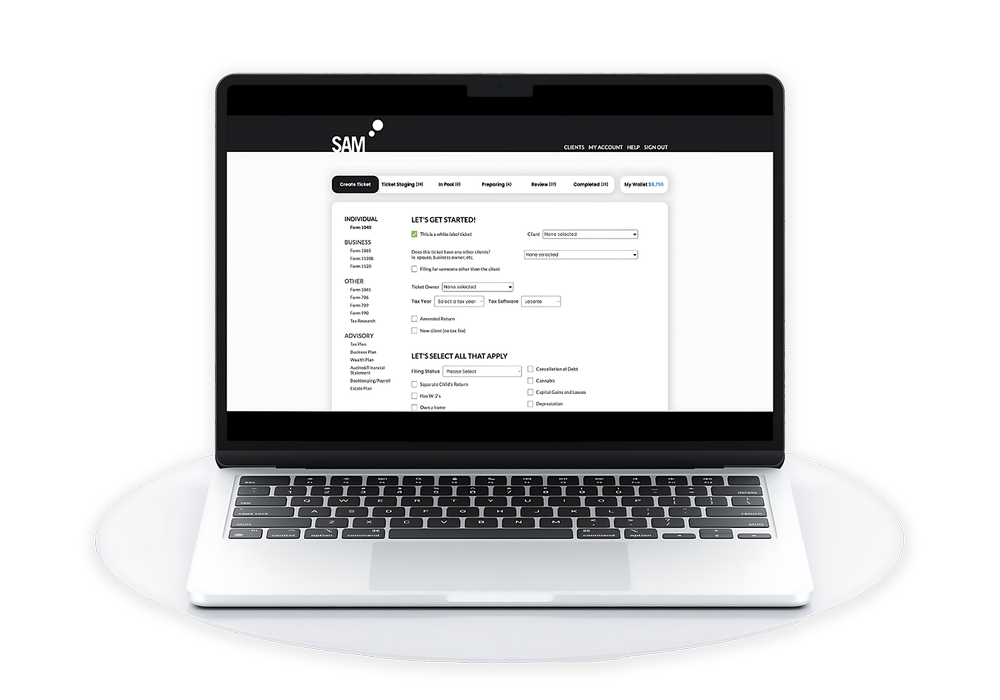 SAM: On-demand tax prep and advisory services for CPA firms