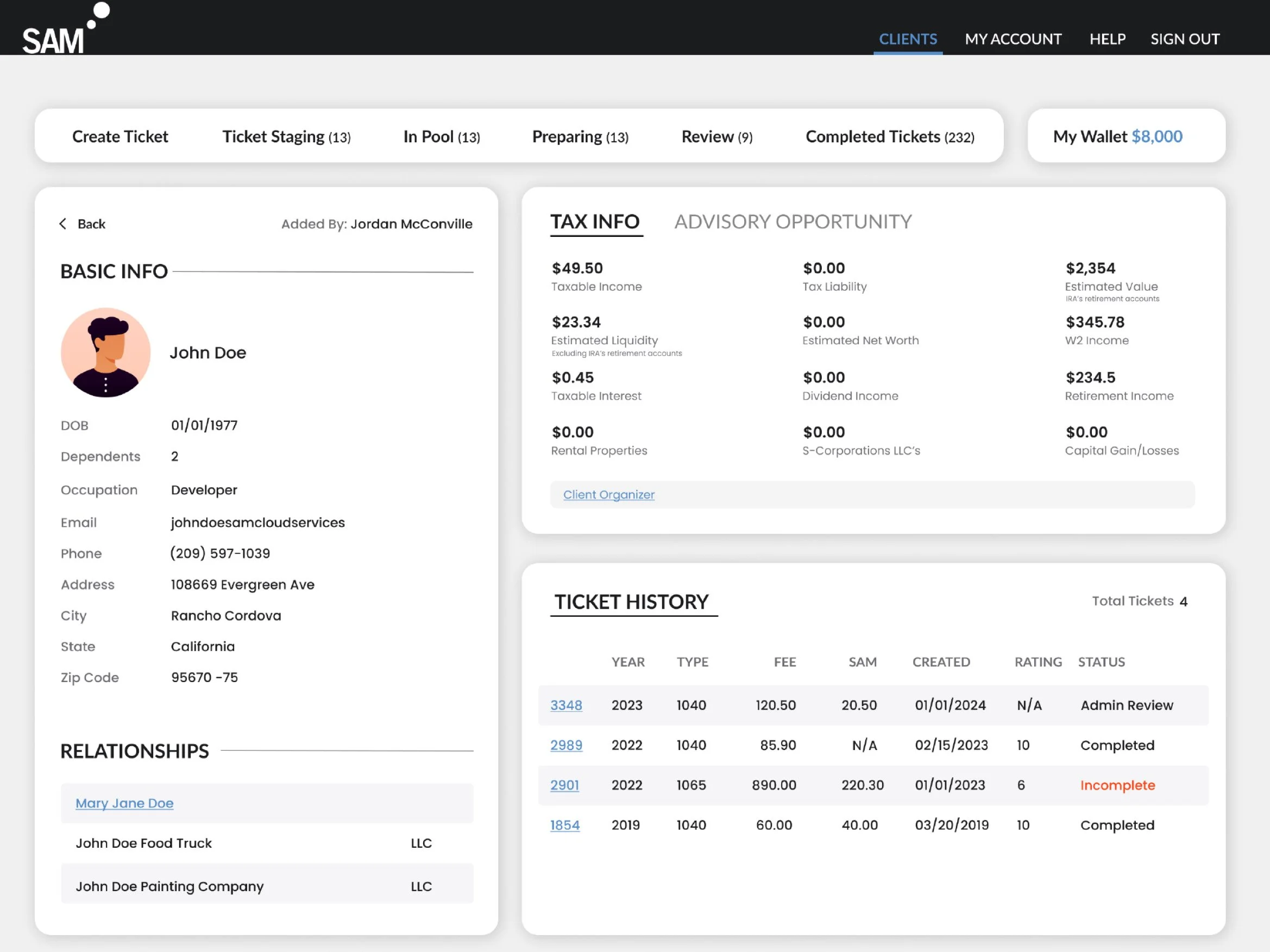 SAM Private Client Portal | SAM Technology