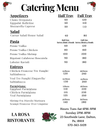 Menu's — La Rosa Ristorante