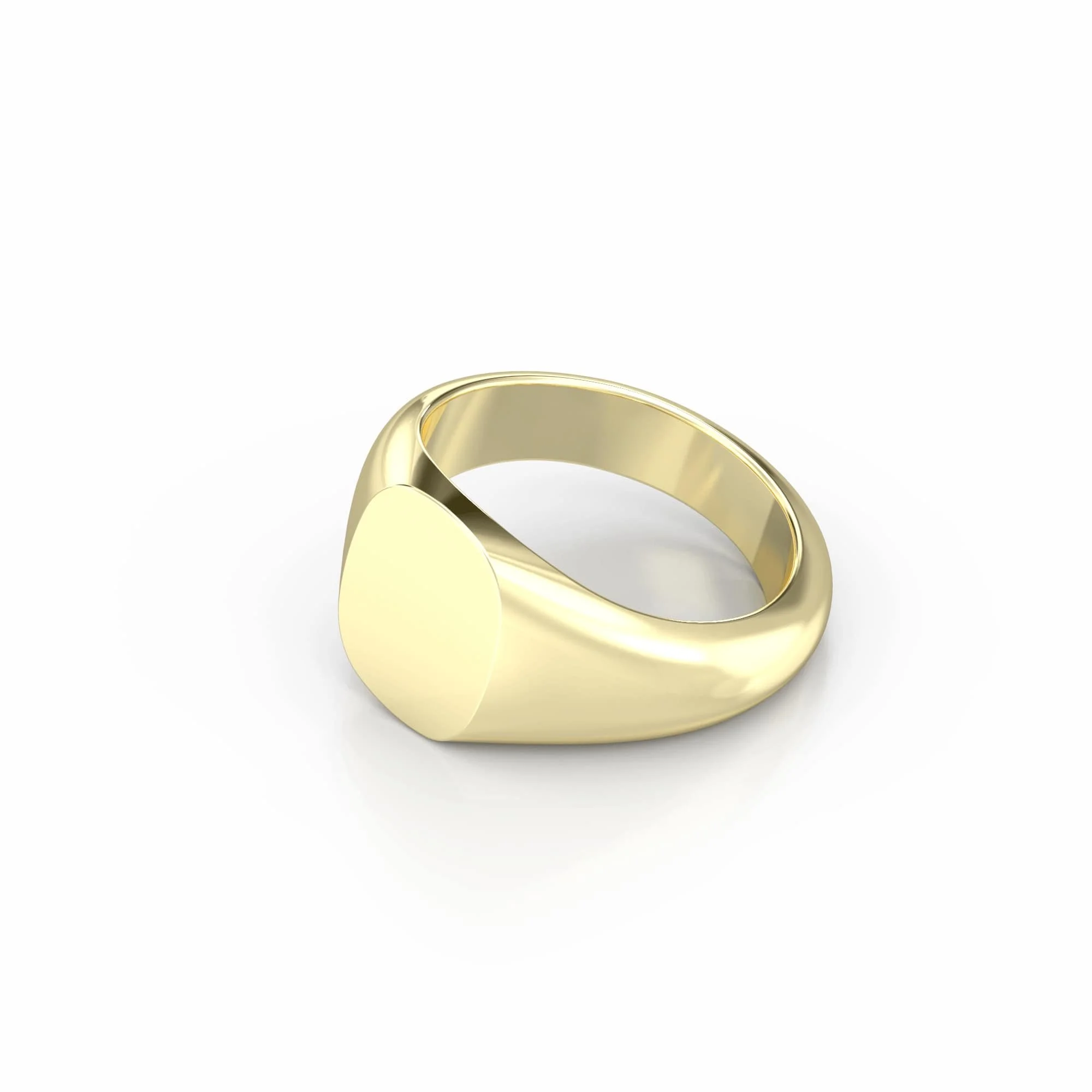 Gold Round Signet Rings | 18ct Yellow Gold — Laser Engraving Service