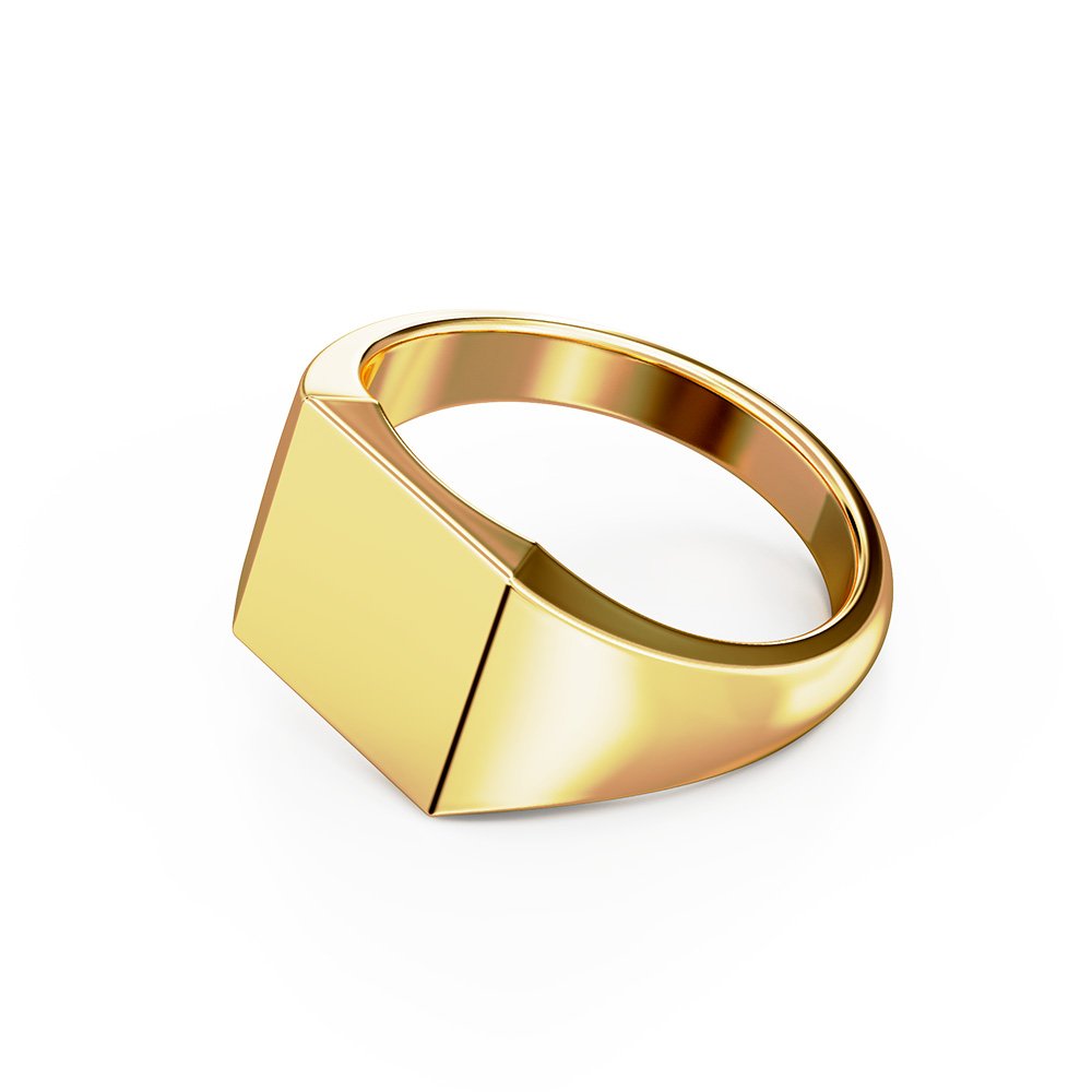 Heavy Weight 9ct Yellow Gold Square Shaped Signet Rings — Laser ...