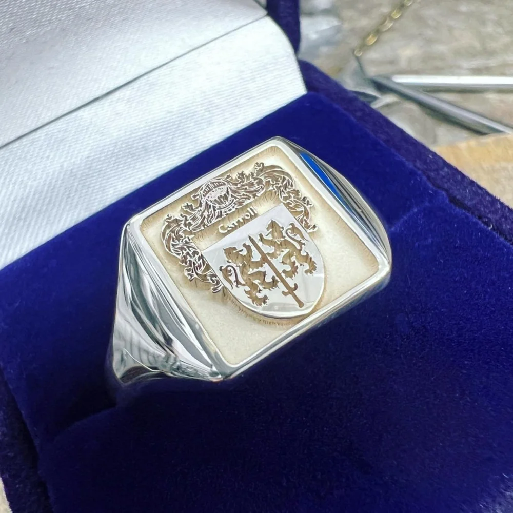 Heavy Weight 9ct Yellow Gold Square Shaped Signet Rings — Laser ...