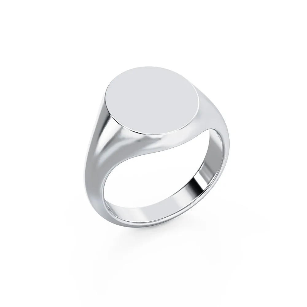 Heavy Weight 9ct Gold Cushion Shaped Signet Rings — Laser Engraving Service