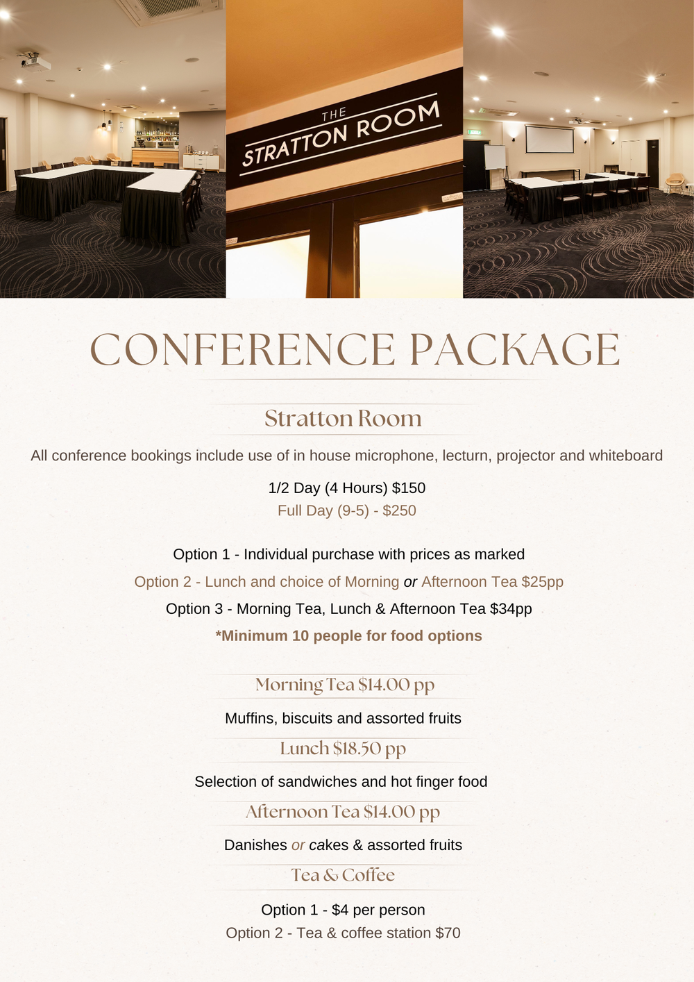 FUNCTIONS — MORNINGTON HOTEL