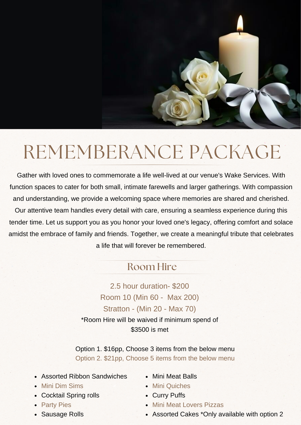 FUNCTIONS — MORNINGTON HOTEL