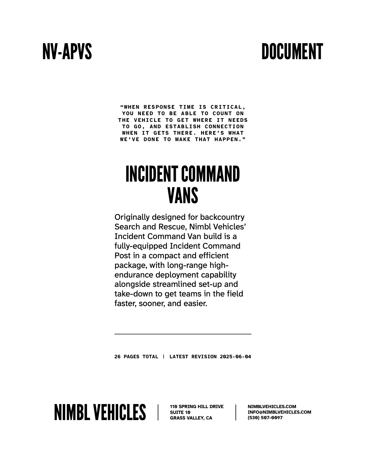 Incident Command Vans // Nimbl Vehicles