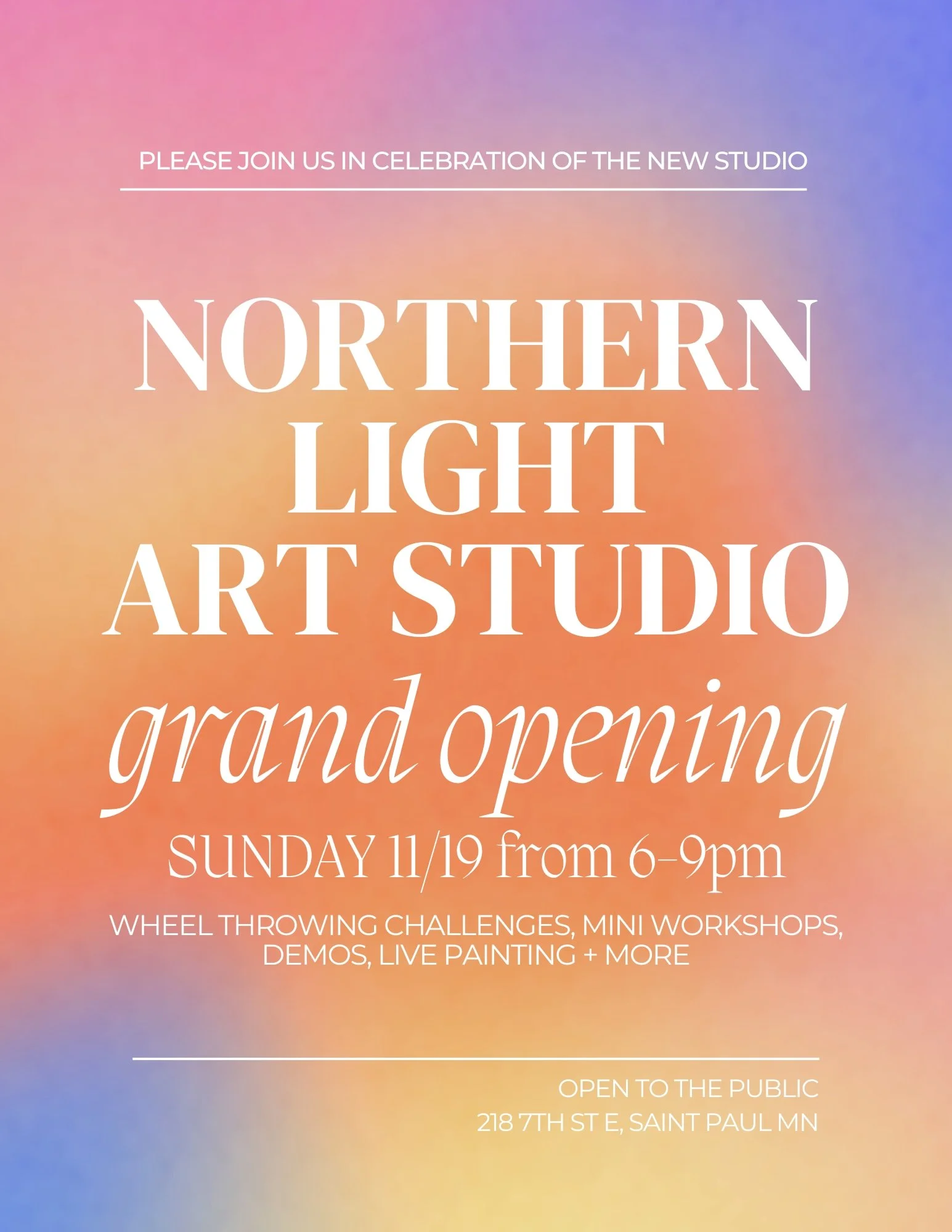 Northern Light Art Studio Grand Opening! — Northern Light Art Studio