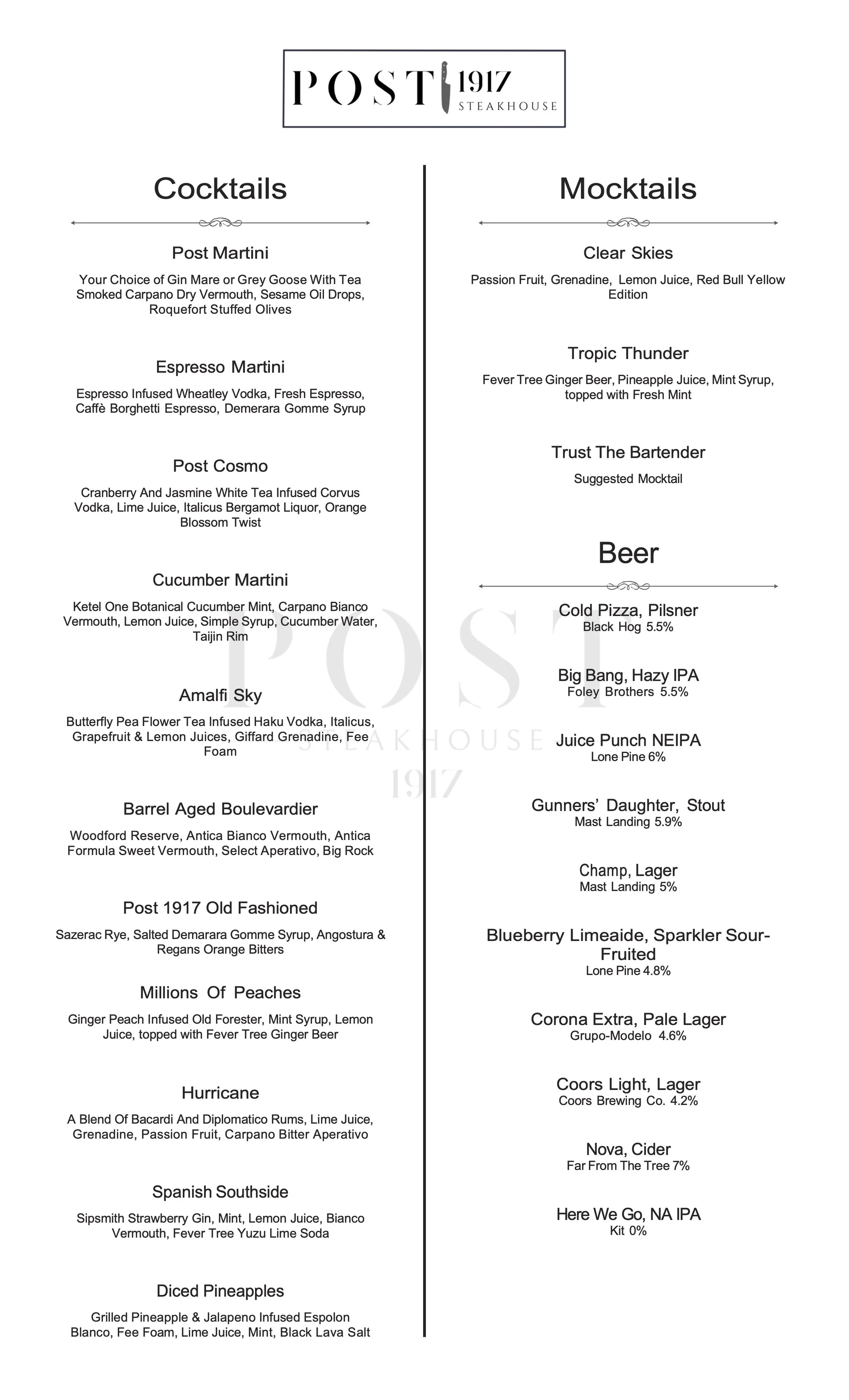 Dinner — post 1917