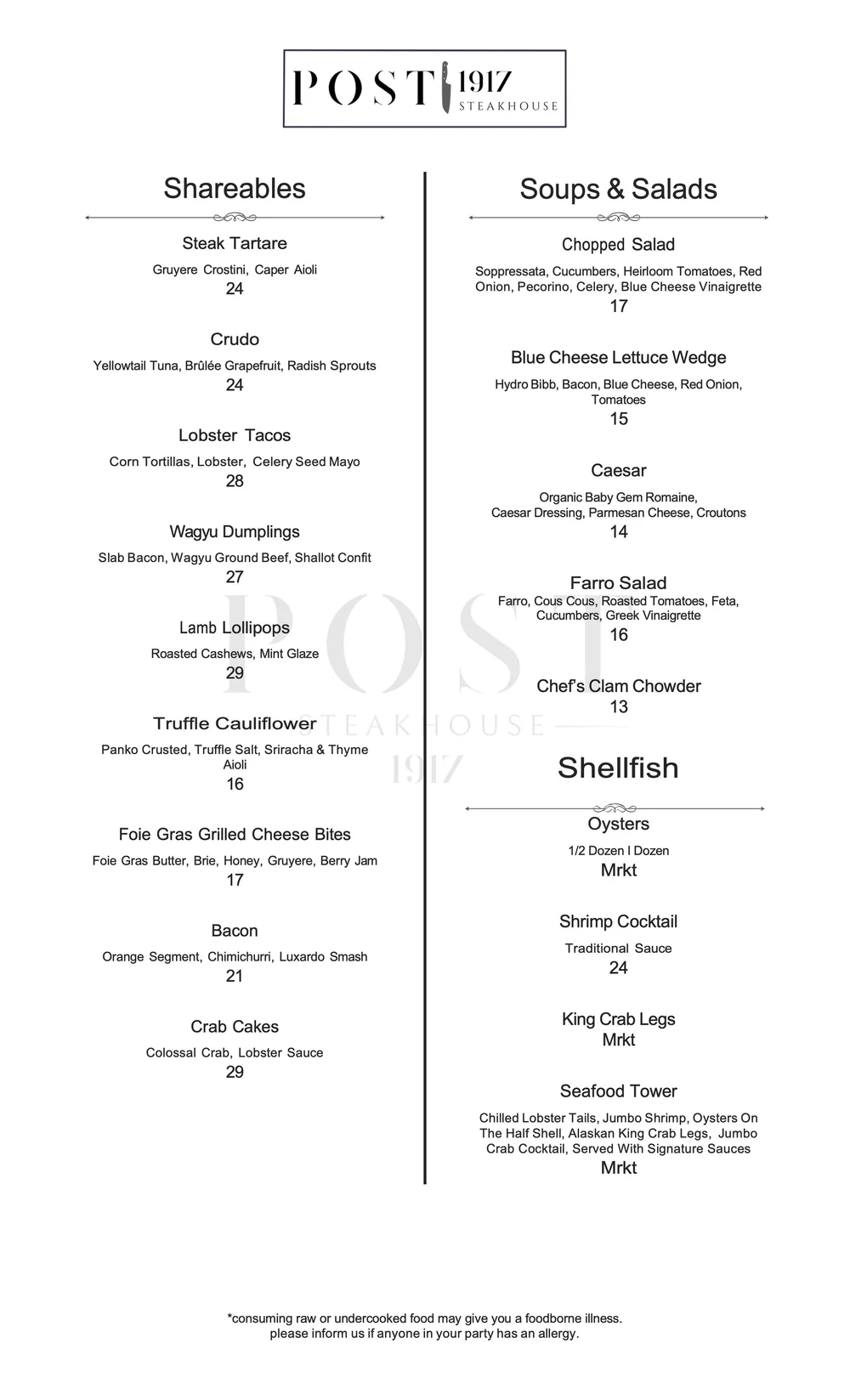 Dinner — post 1917