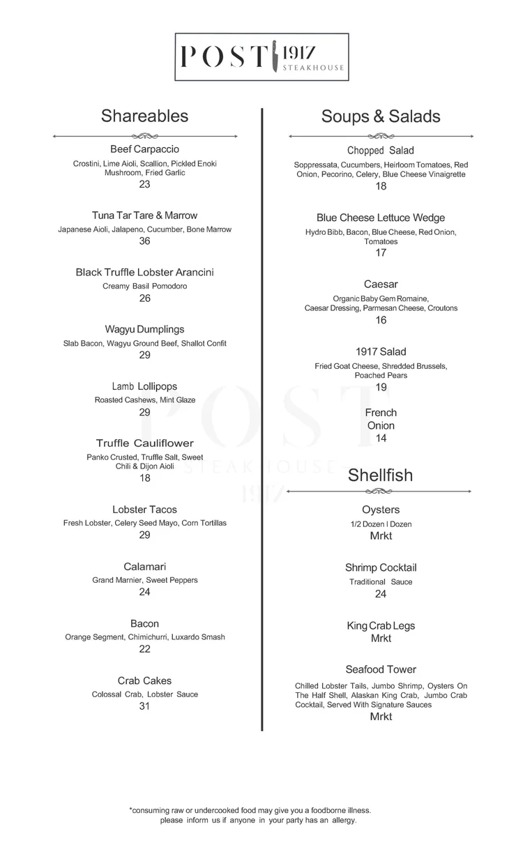 Dinner — post 1917