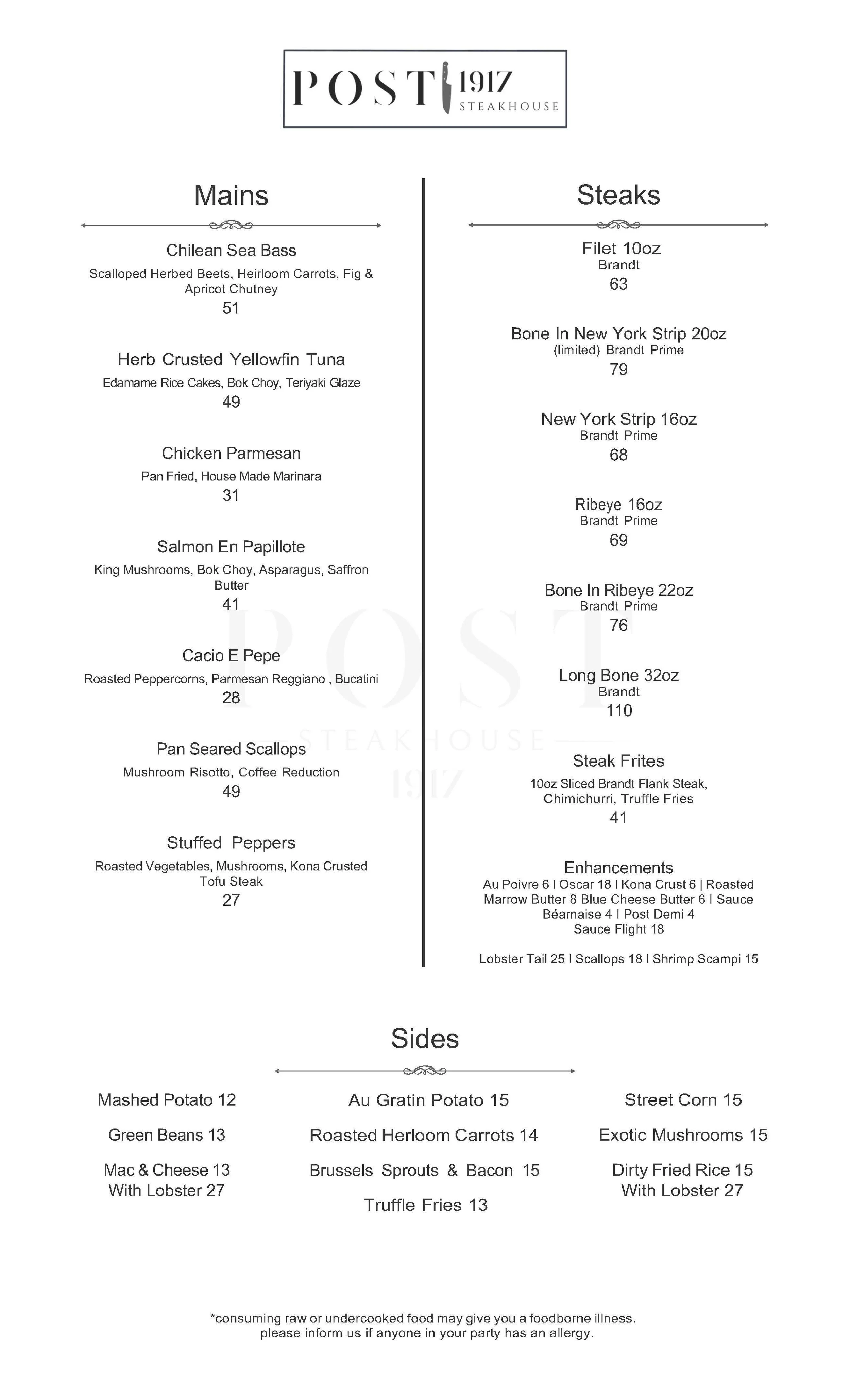 Dinner — post 1917