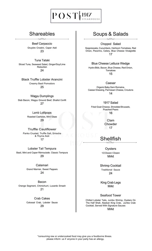 Dinner — post 1917