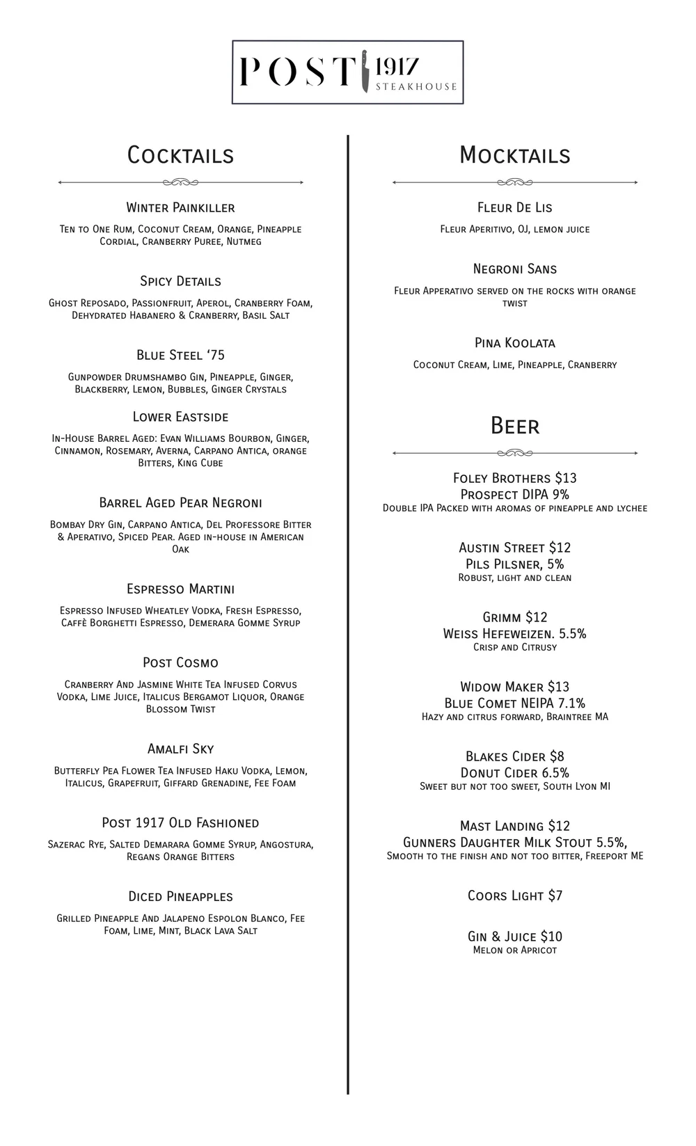 Drinks — post 1917