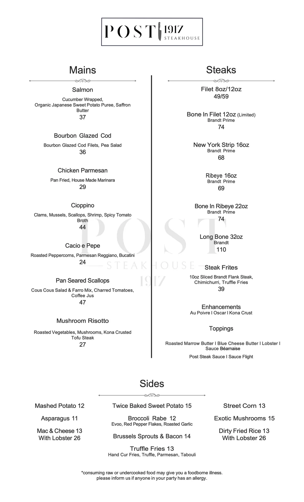 Dinner — post 1917