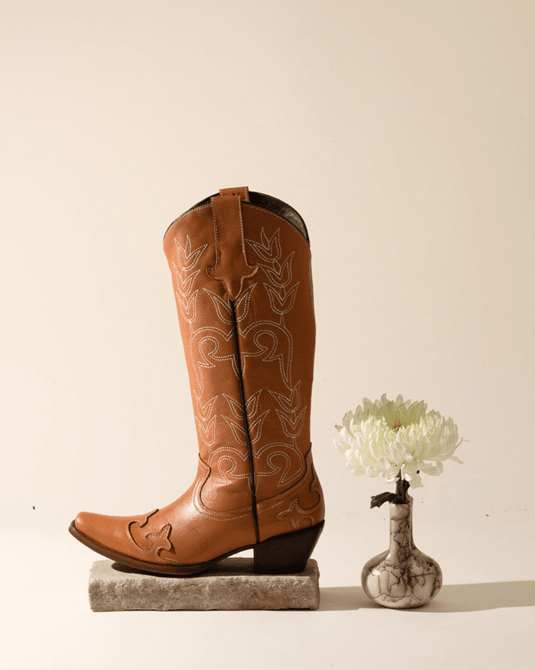 1991 "Sunday" Cowboy Boot - Milk & Honey Creme White Leather — 1991 ...