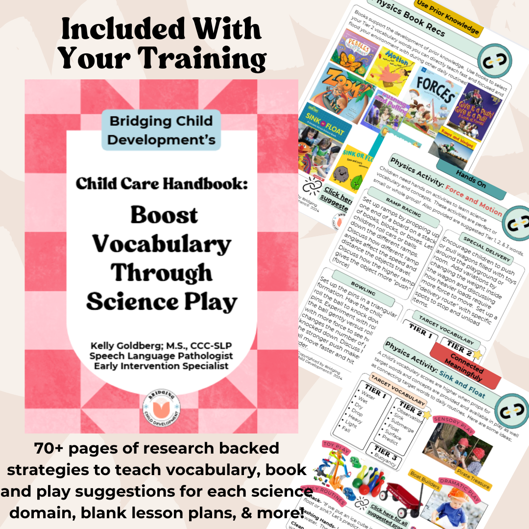 Boost Vocabulary Through Science Play: Handbook — Bridging Child ...