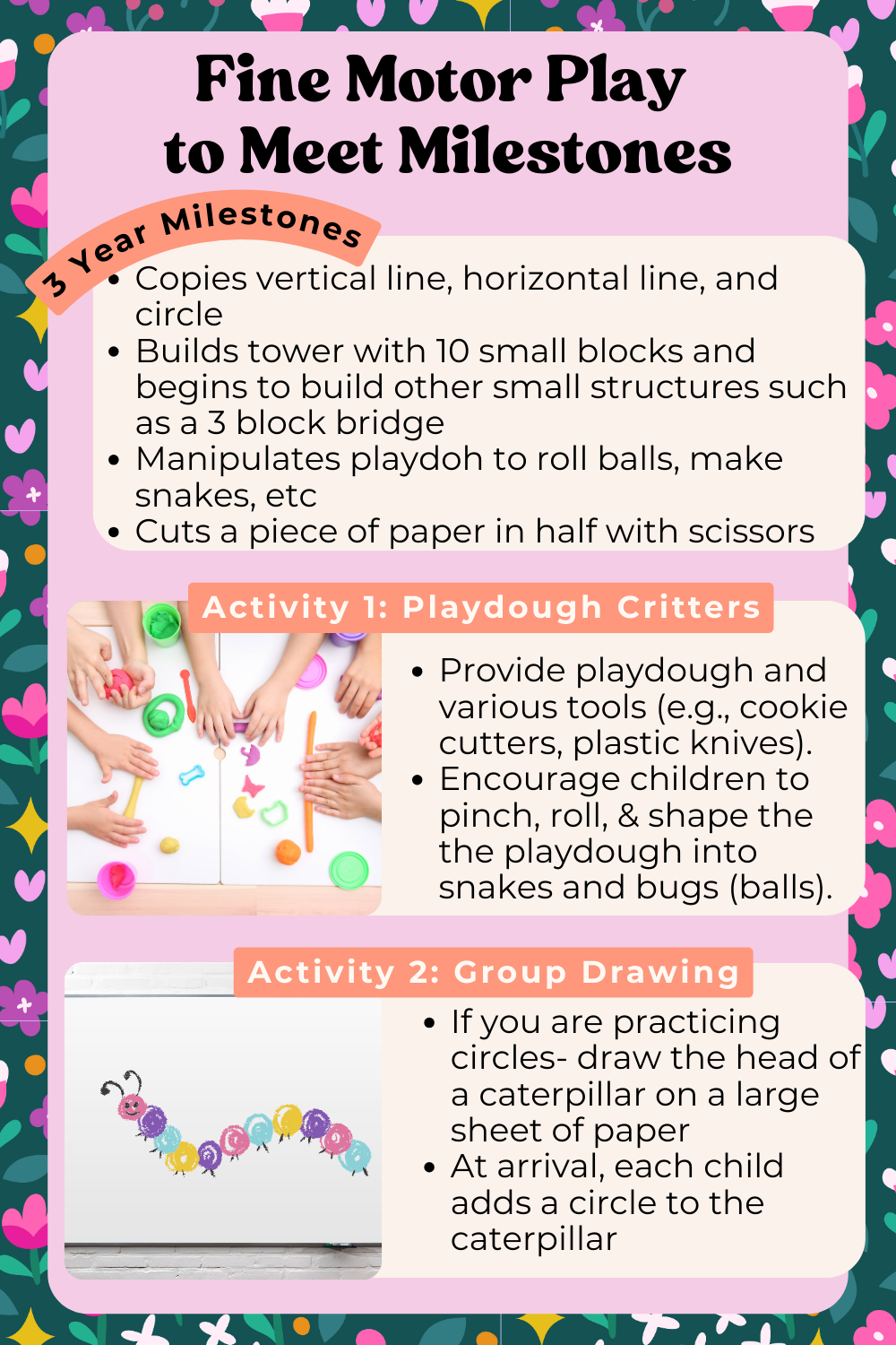 Fine Motor Milestones & Activities for 3 Year Olds | Preschool Success ...