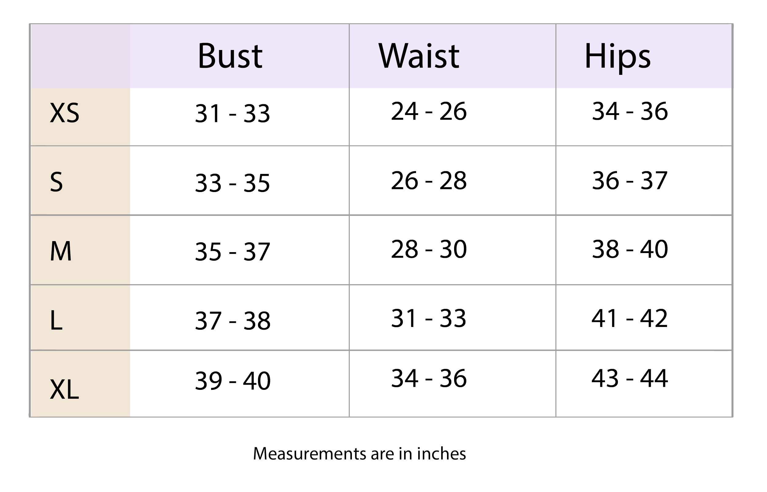Size Guide — CAMILA MALDONADO