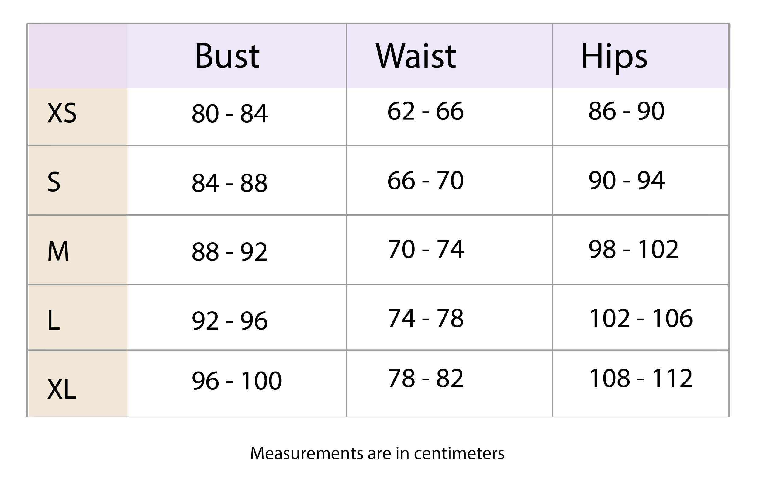 Size Guide — CAMILA MALDONADO