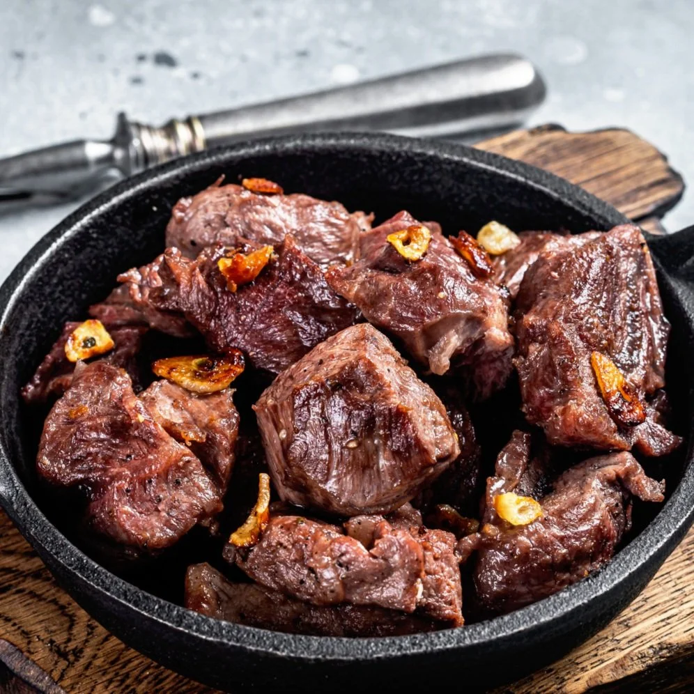 Garlic Steak Tips — Nadia Hansia
