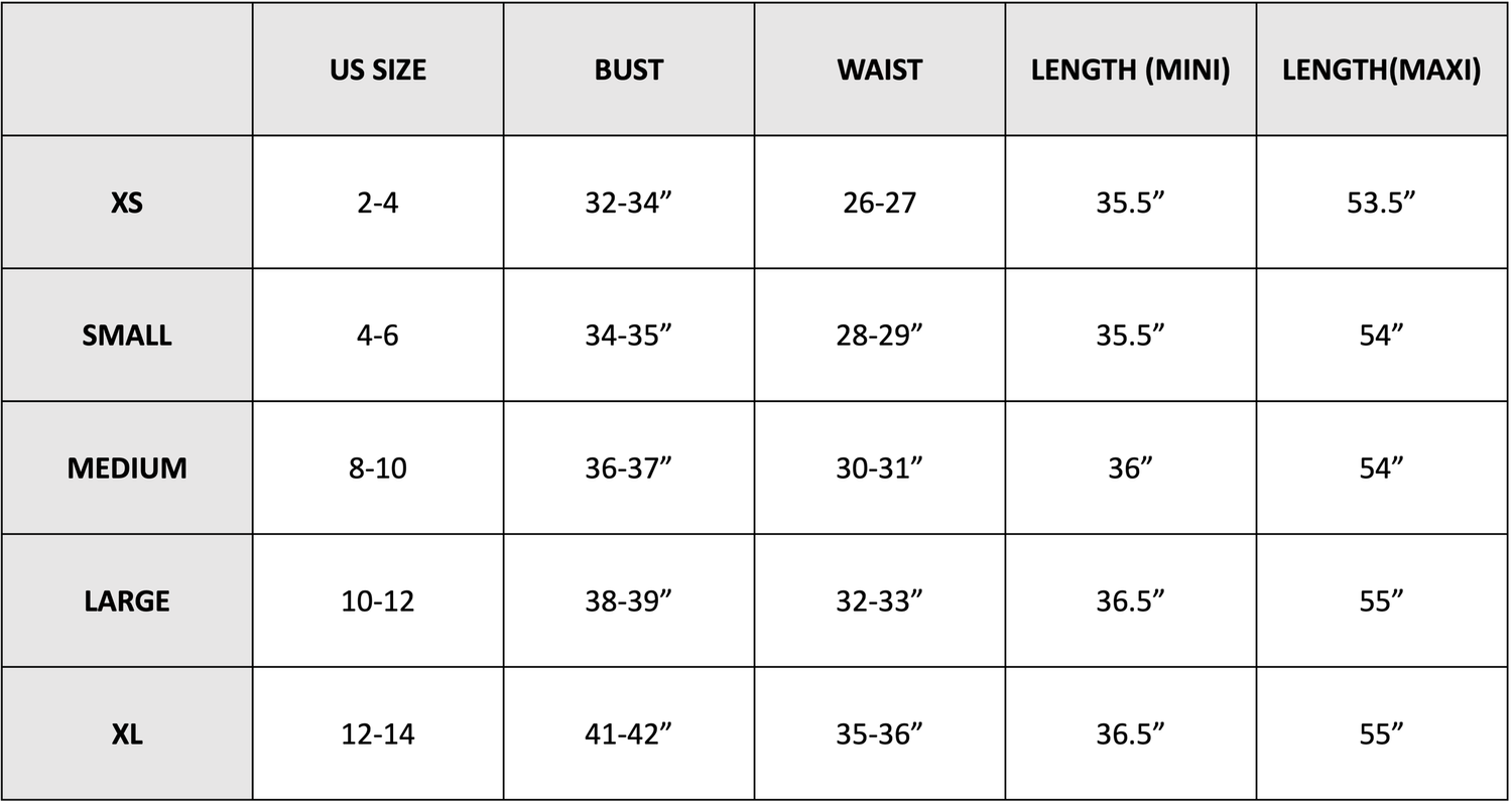 Size Chart — CeCe Cabana