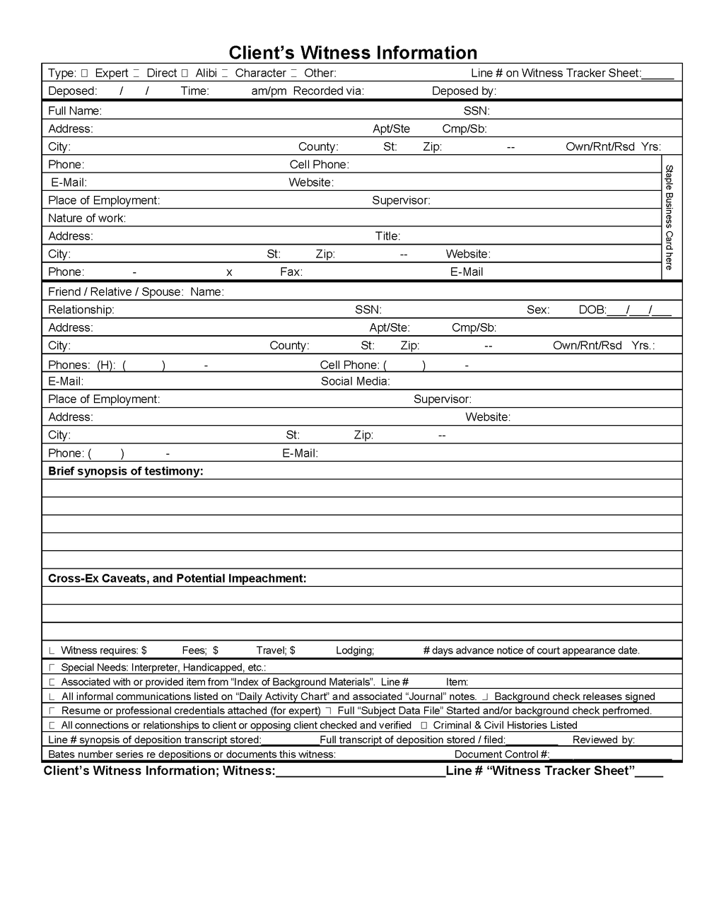 Case-Client Workbook Content — The Attorney Case File