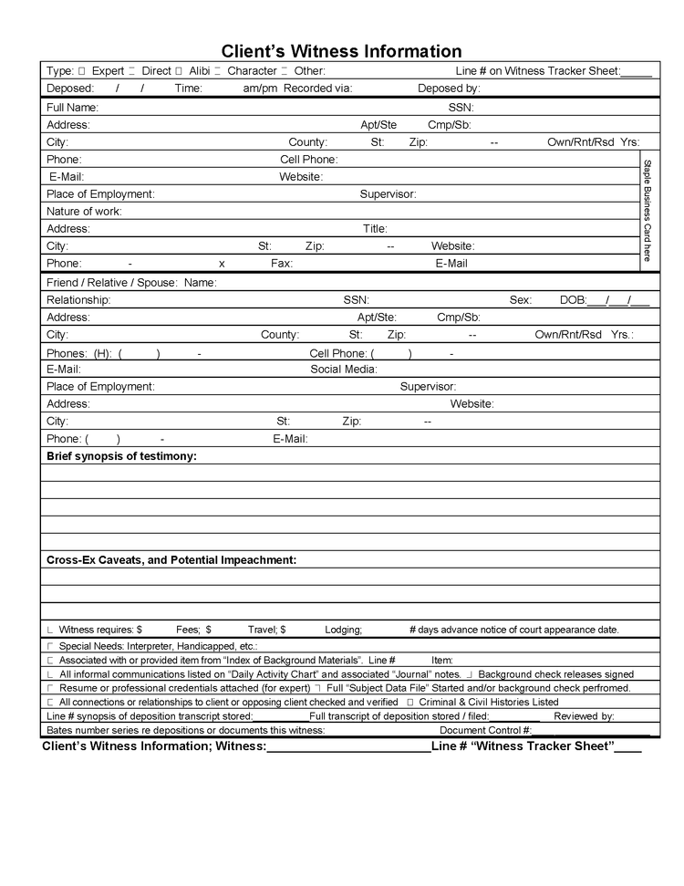 Case-Client Workbook Content — The Attorney Case File