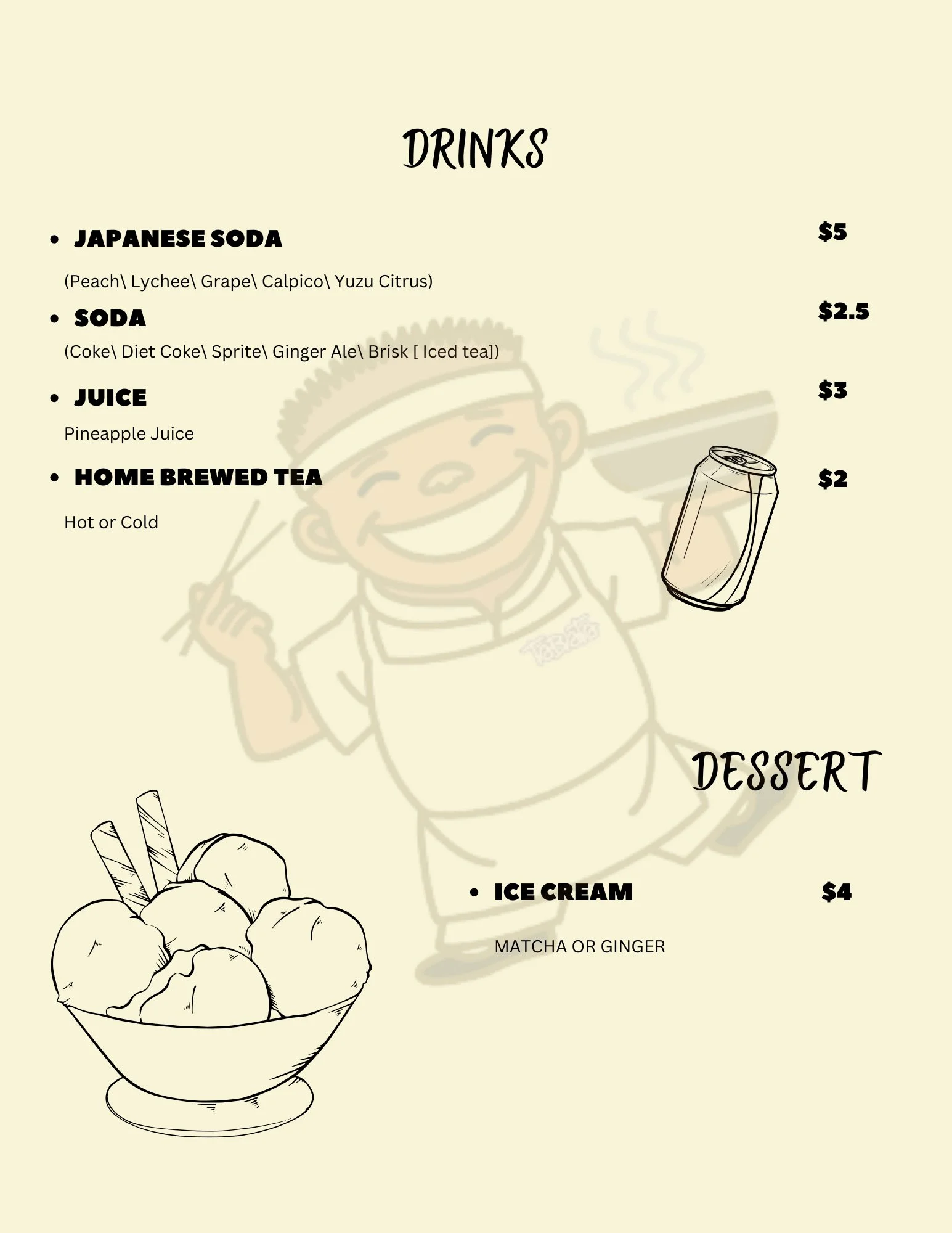 Menu (Active) — Tabata Japanese Restaurant (9th Avenue)