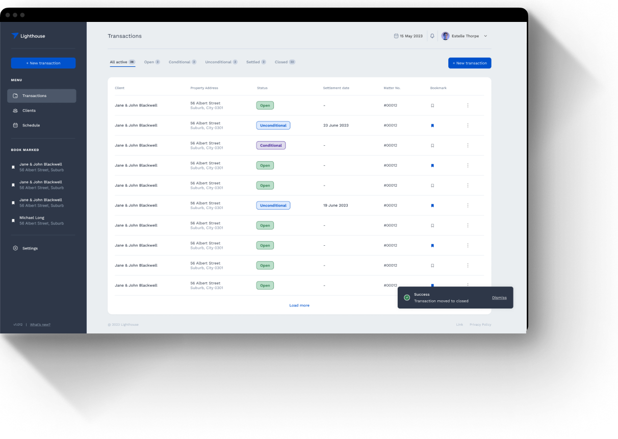 Lighthouse - Digital Conveyancing Platform