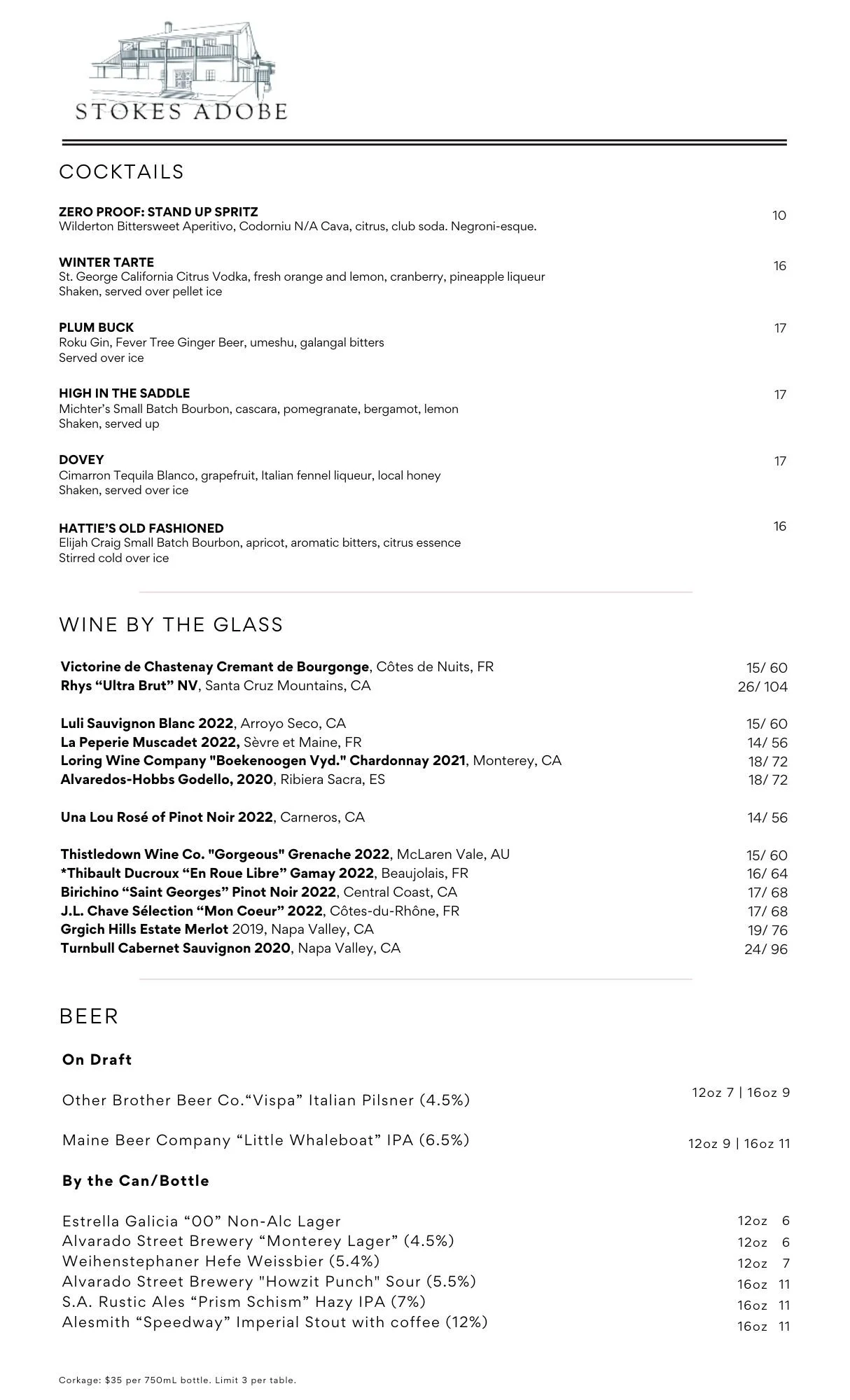 Dinner + Drinks — Stokes Adobe