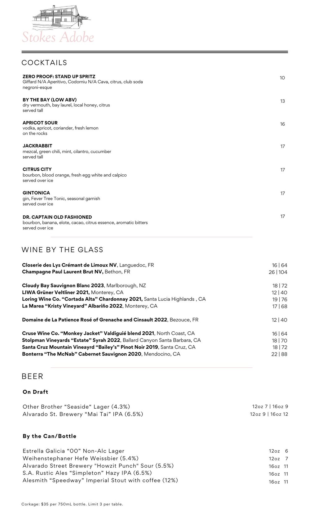 Dinner + Drinks — Stokes Adobe