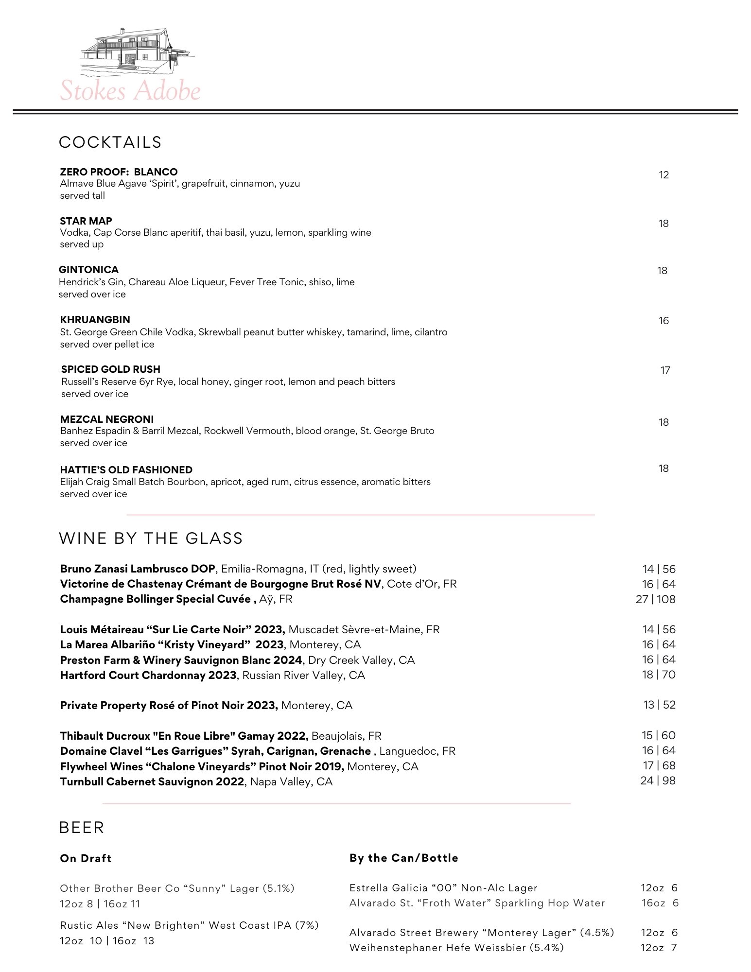 Dinner + Drinks — Stokes Adobe