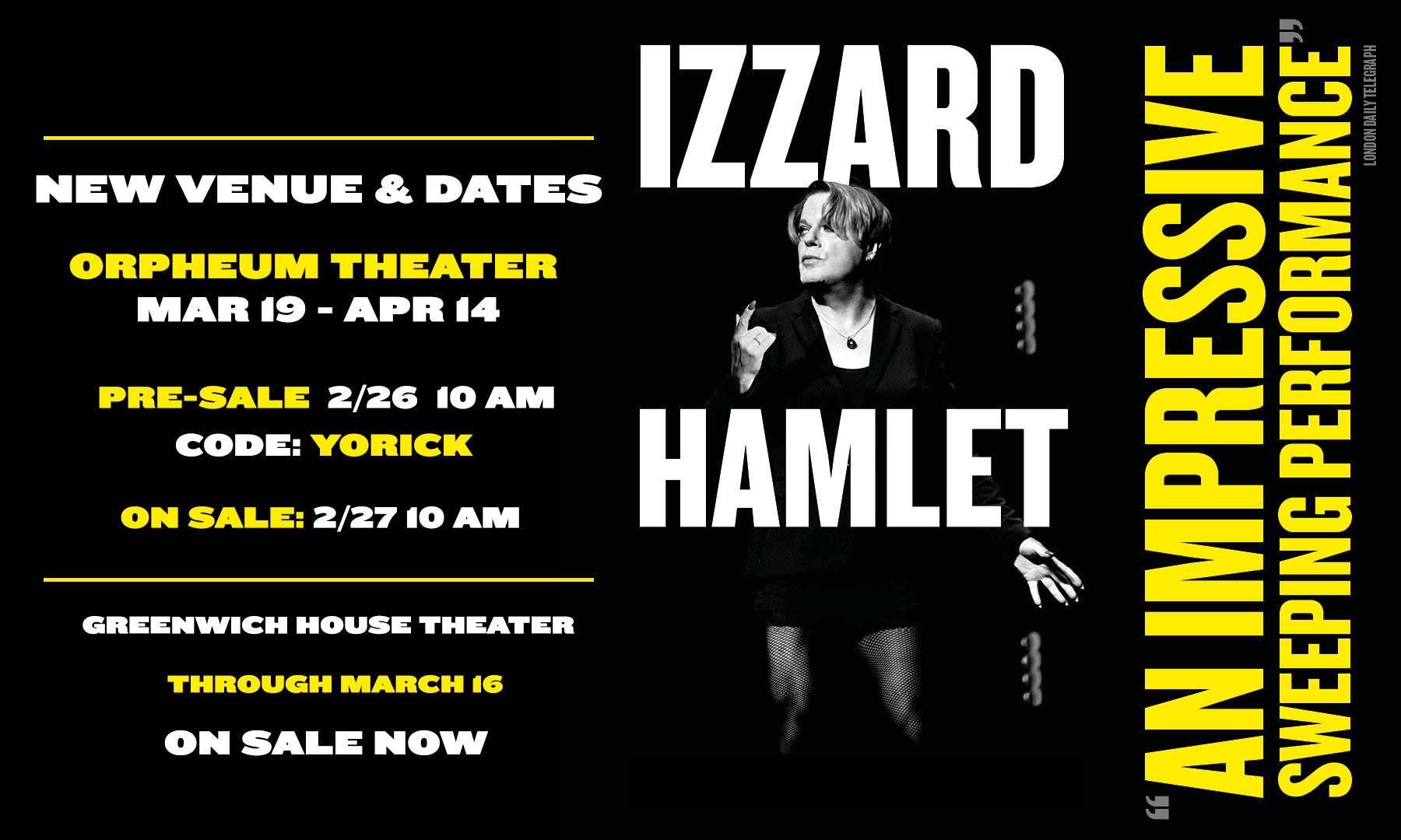 EDDIE IZZARD PERFORMS SHAKESPEARE'S HAMLET