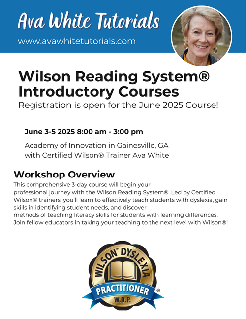 Professional Learning and Wilson® Certification for Teachers — Ava White Tutorials