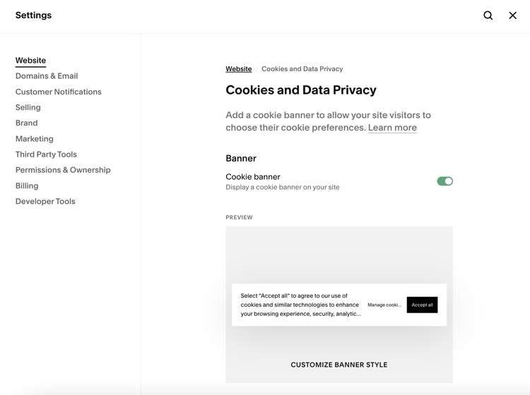 How to Add a Cookie Banner in Squarespace