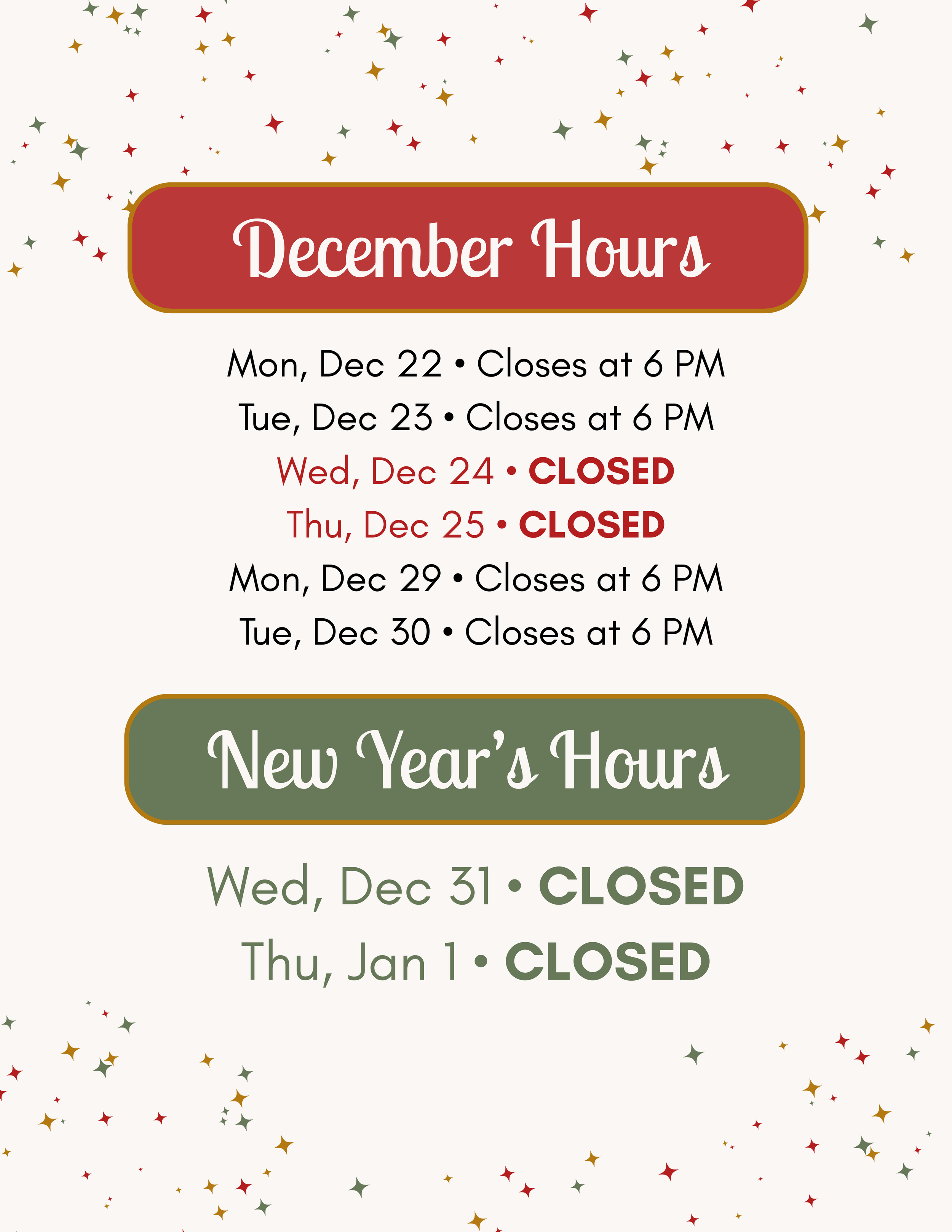 Library Hours — Hoover Public Library