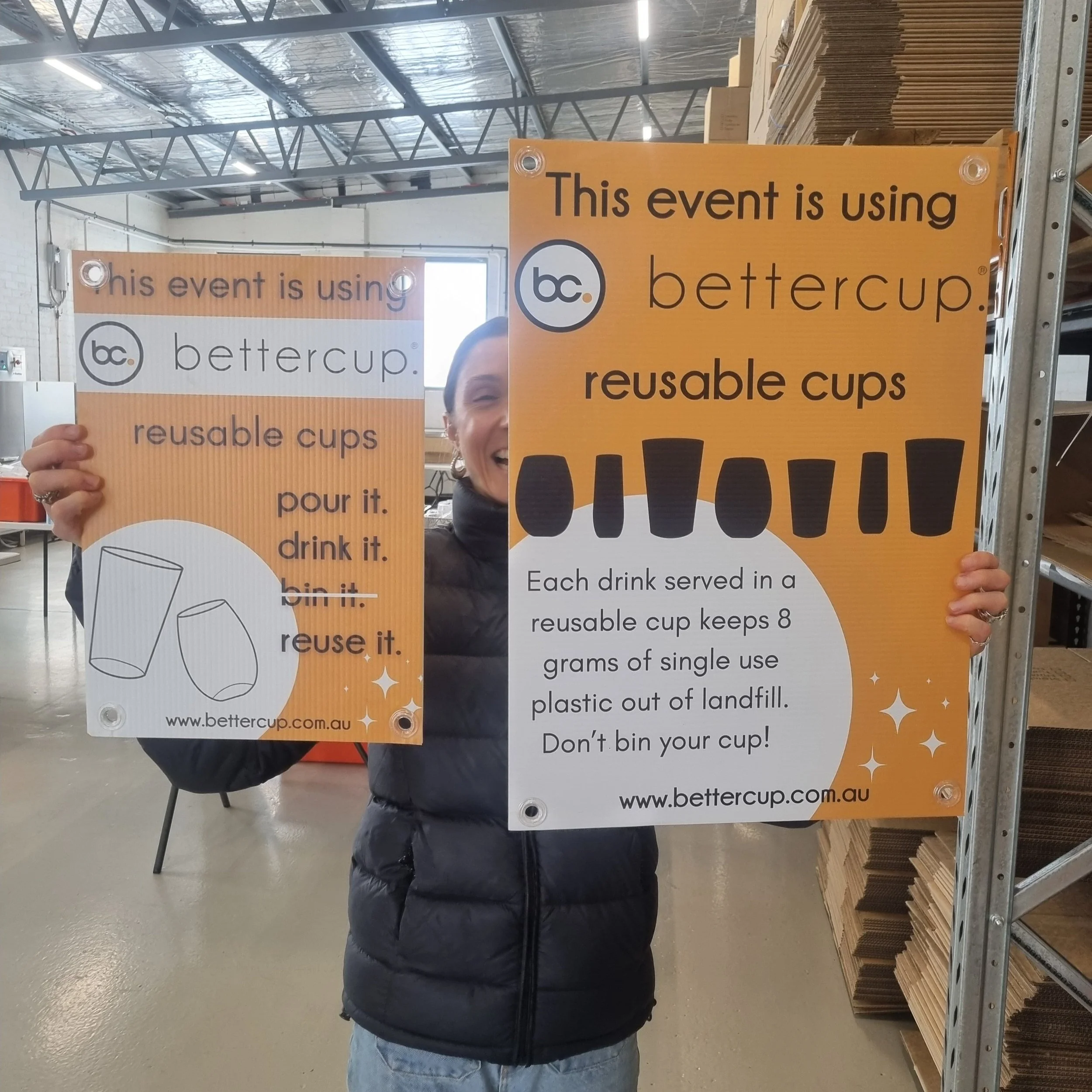 Reusable Cup Return Signage Rental for Events - bettercup.