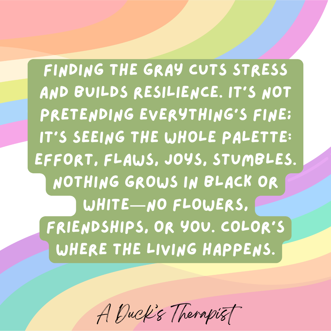 Embracing the Gray: Black and White Thinking — A Duck's Therapist