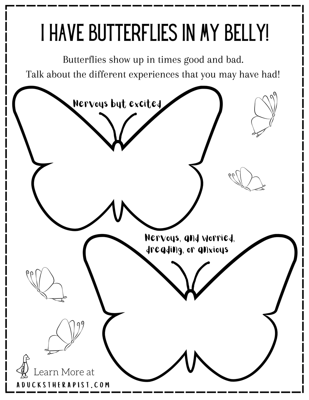 Emotion Worksheets — A Ducks Therapist